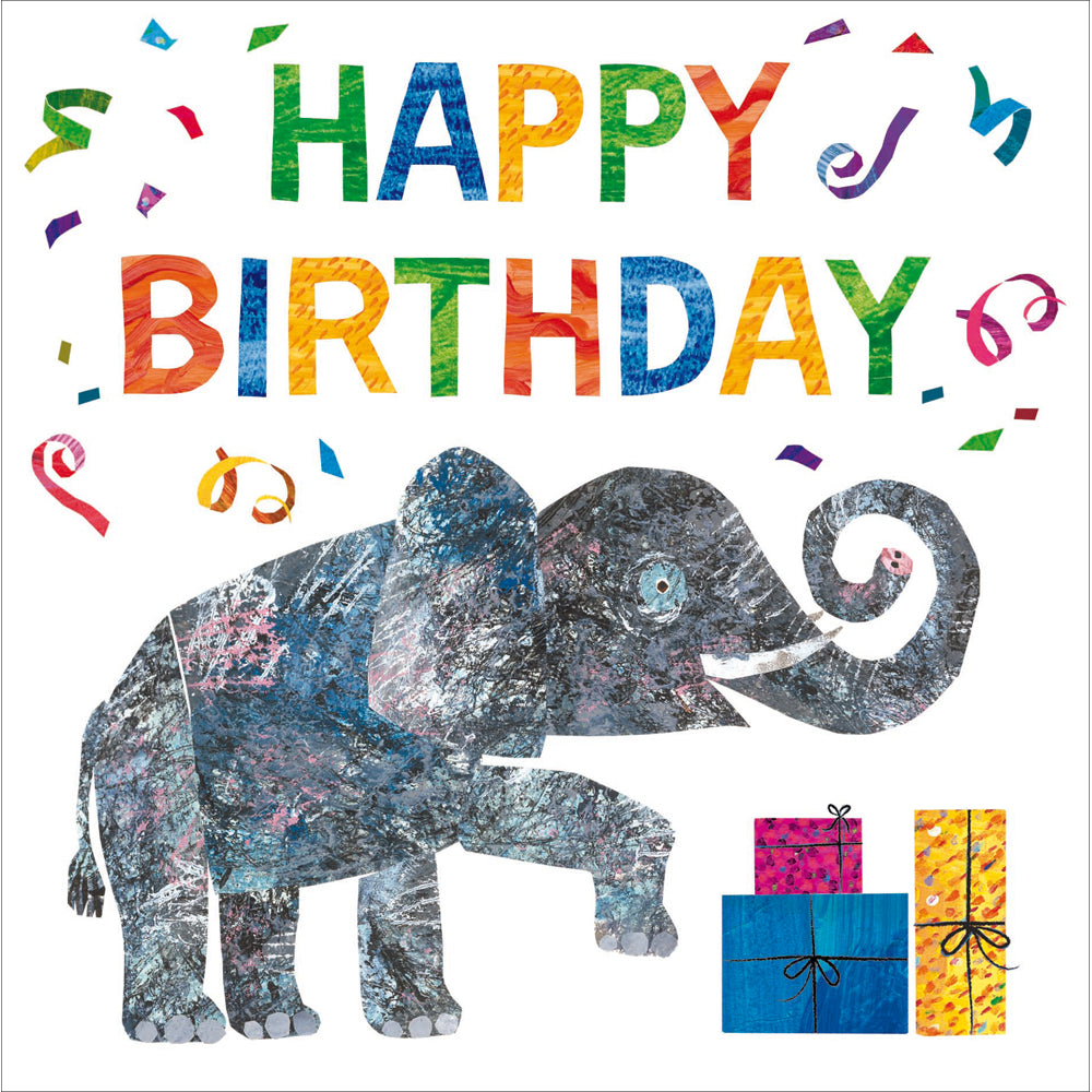 World of Eric Carle Elephant Birthday Card | 16x16cm | Woodmansterne ...